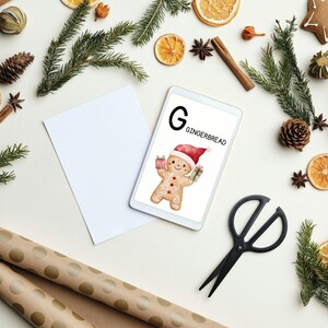 Christmas Alphabet Flash Cards. Printable Holiday ABC Learning Set for ...