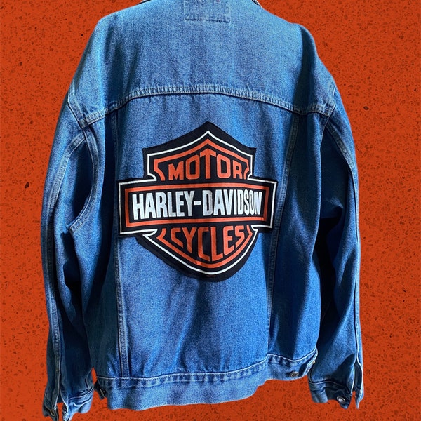Vintage Harley Davidson Denim Jacket - Etsy
