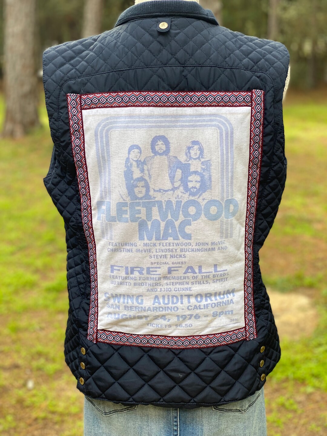 Upcycled Fleetwood Mac Inspired Puffer Vest Only One Available - Etsy
