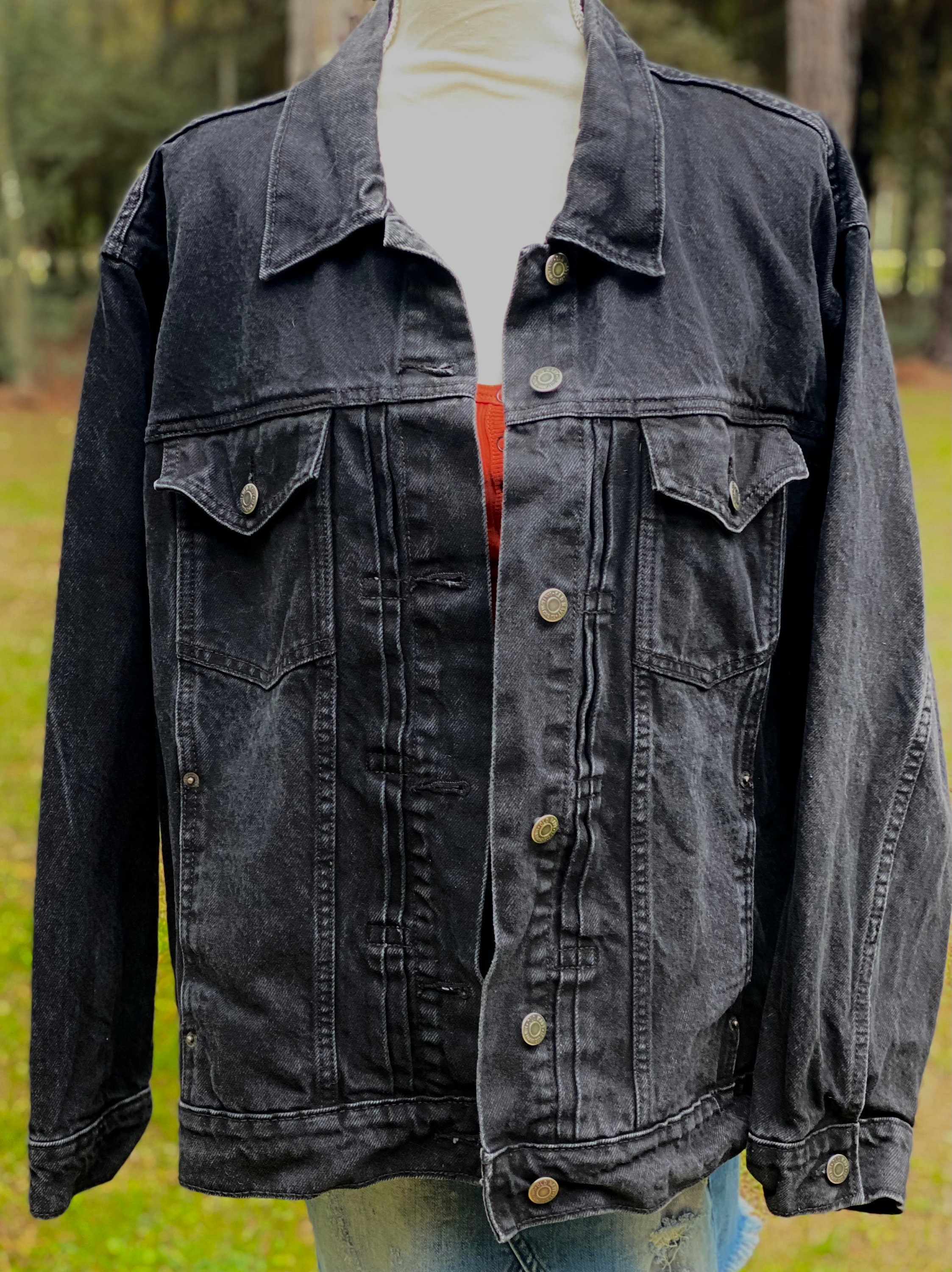 Upcycled Rock Inspired Denim Jacket PS 2X Only One Available - Etsy