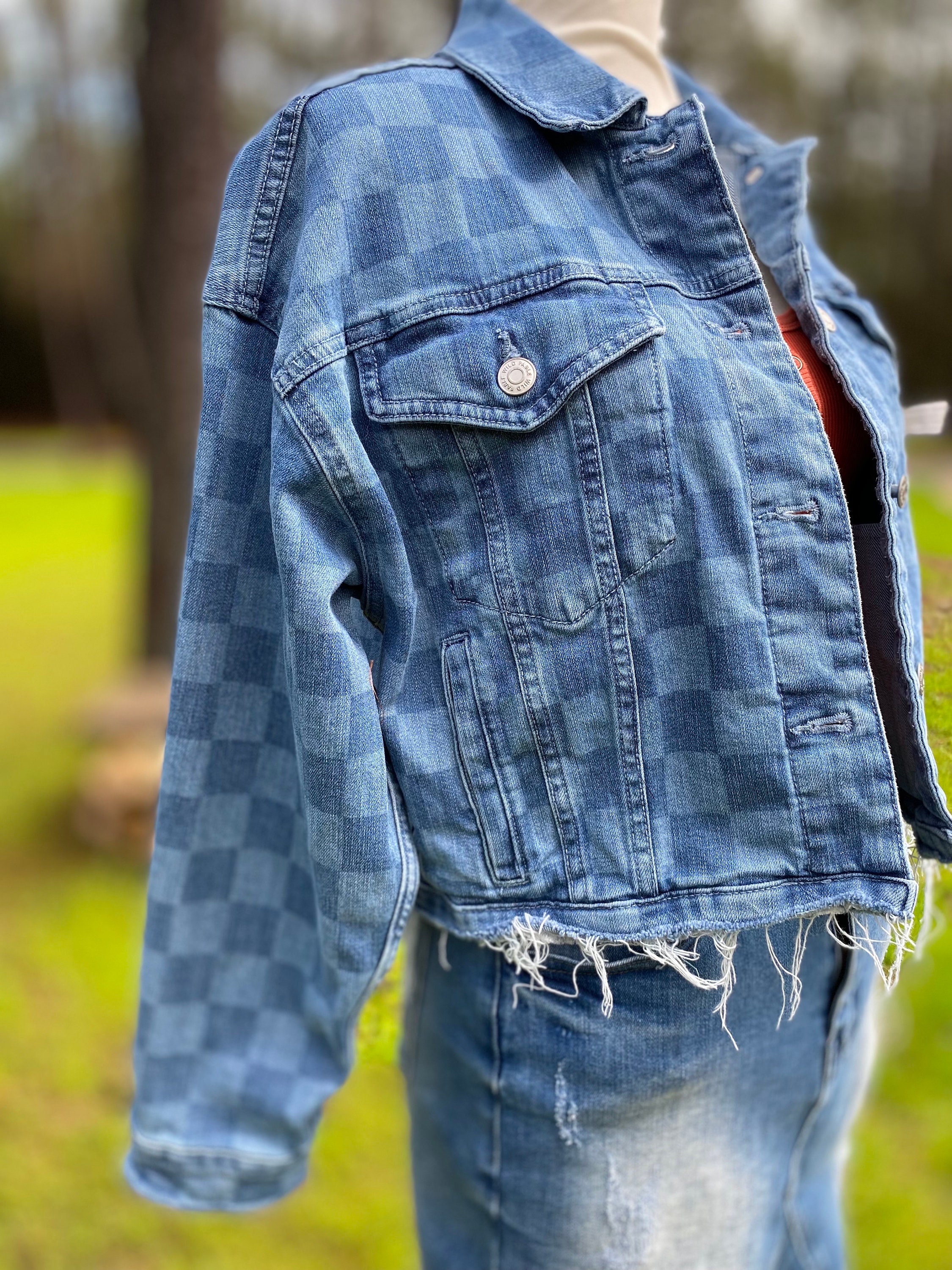 Upcycled Rolling Stones Inspired Denim Jacket Custom Jean Jacket Rock ...