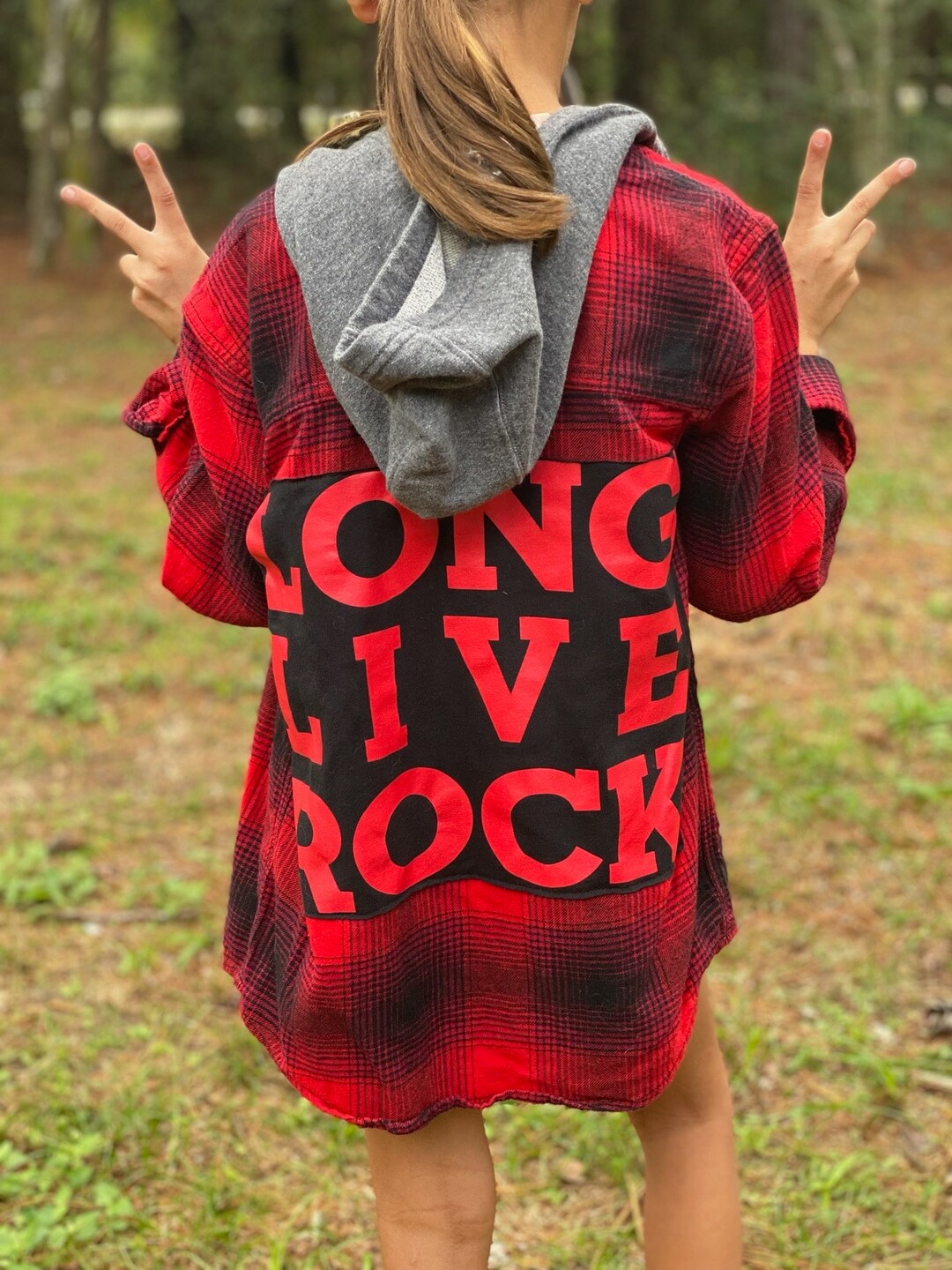 Upcycled Kids Long Live Rock Flannel Only One Available - Etsy