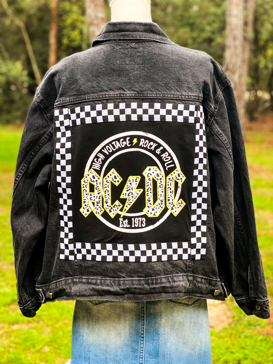 Upcycled Rock Inspired Denim Jacket PS 2X Only One Available - Etsy