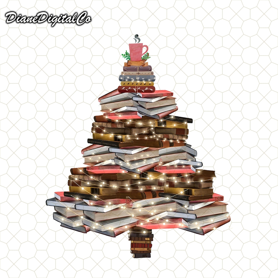 Book Lover Chirstmas Tree Png All Booked for Christmas Png - Etsy