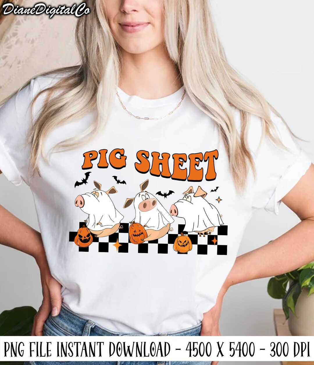 Pig Sheet PNG Ghost Pig Png Halloween Pig Png Funny Pig - Etsy