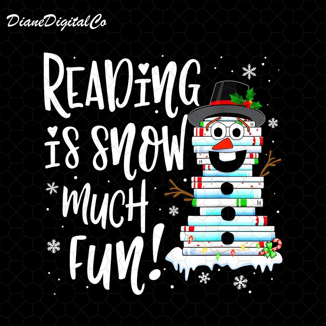 Christmas Reading Snowman Book Tee Book Lover Reader Png, Teacher ...