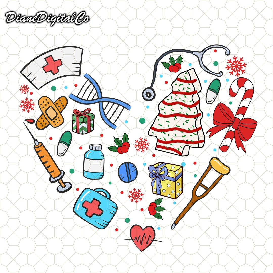 Heart Christmas Nurse Png Xmas Nurse Doodles Heart Png - Etsy Canada