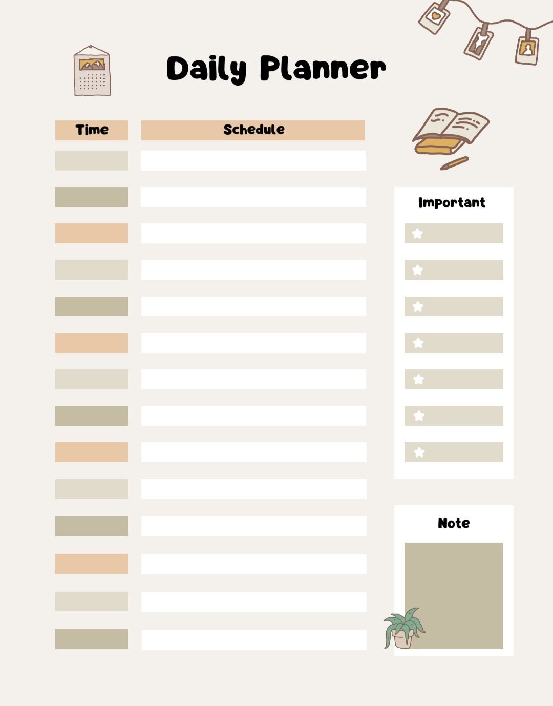Simple Daily Planner Printable, To-do List Templates (PDF) - Etsy