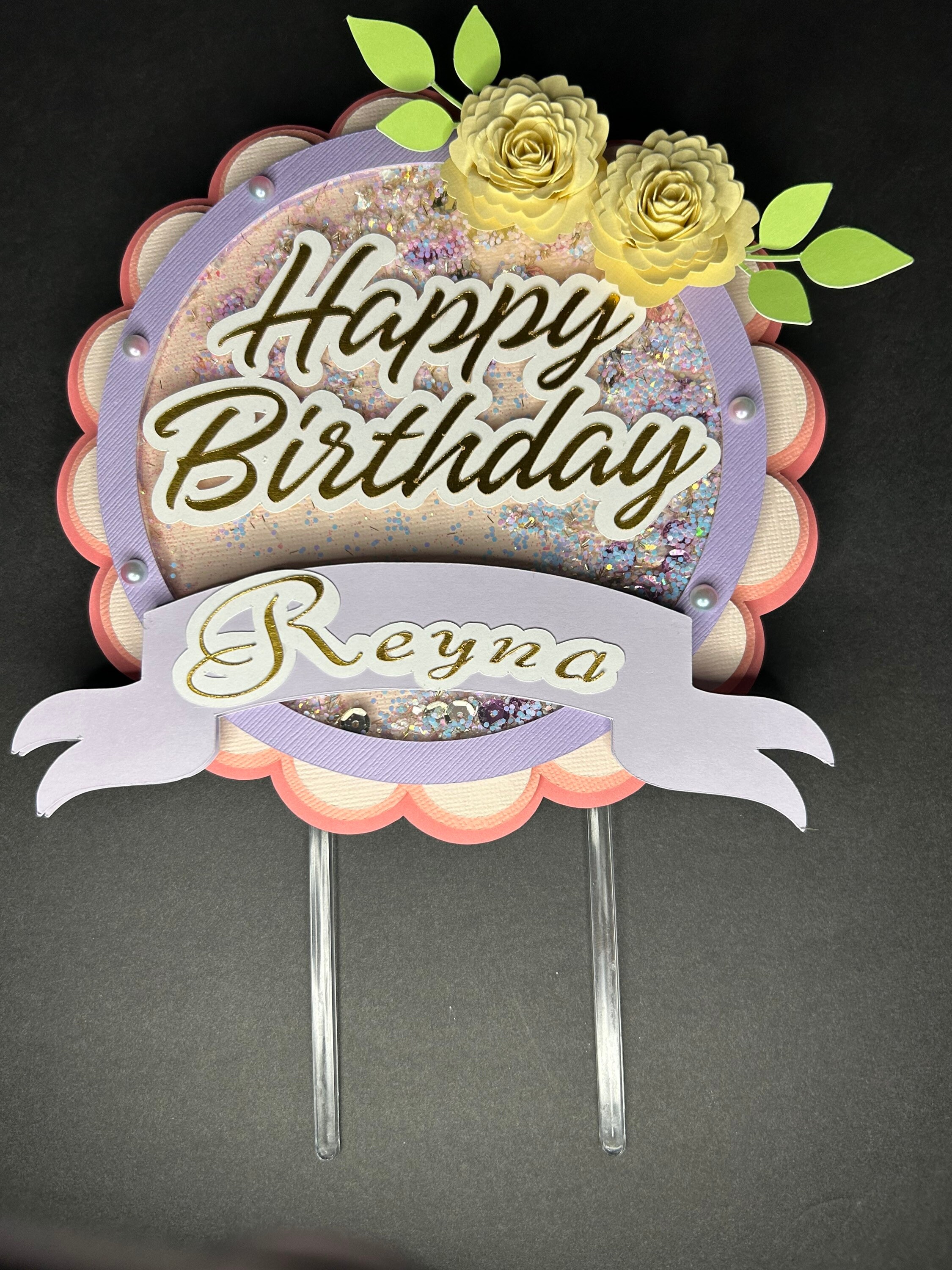 Happy Birthday Shaker Cake Topper - Etsy