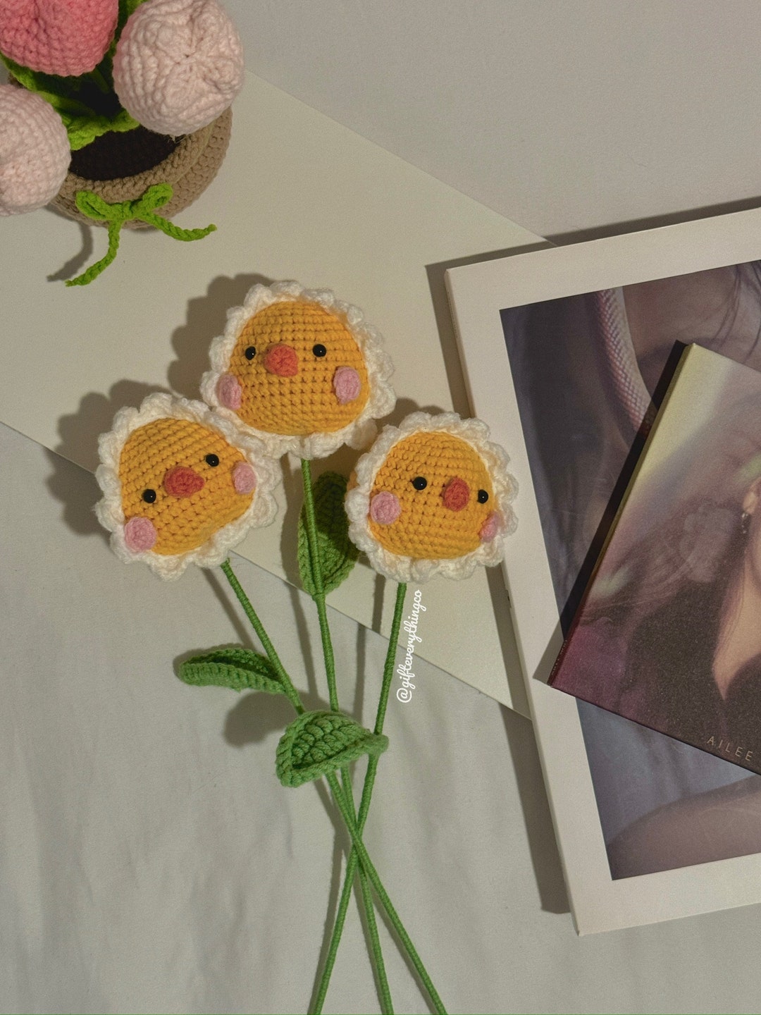 Baby Chicks Handmade Crochet Flowers | Gift for Kids | Nursery Decor - Etsy