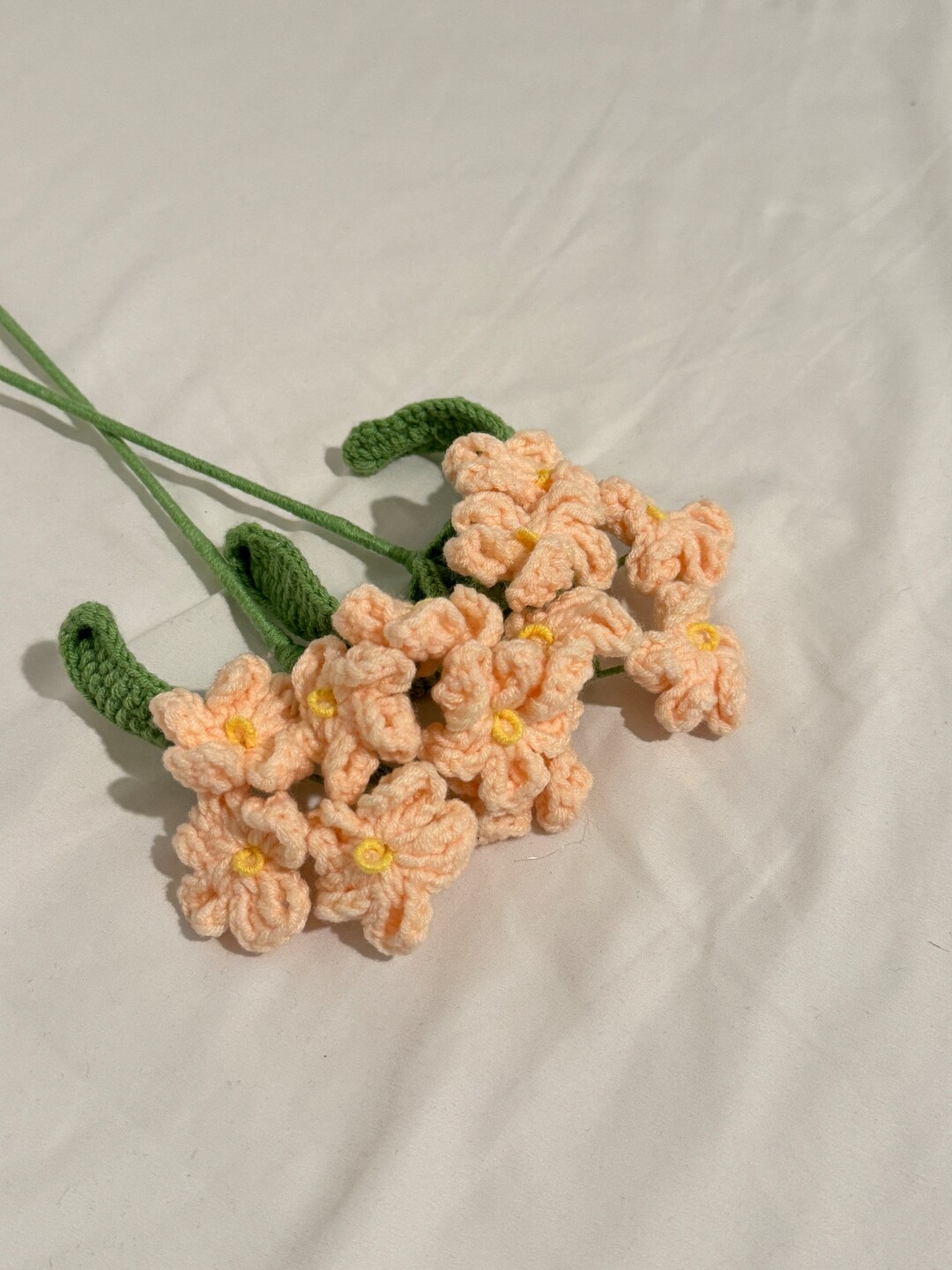 Crochet Flowers Pastel Orange Forget Me Not Handmade | Perfect Mother's ...