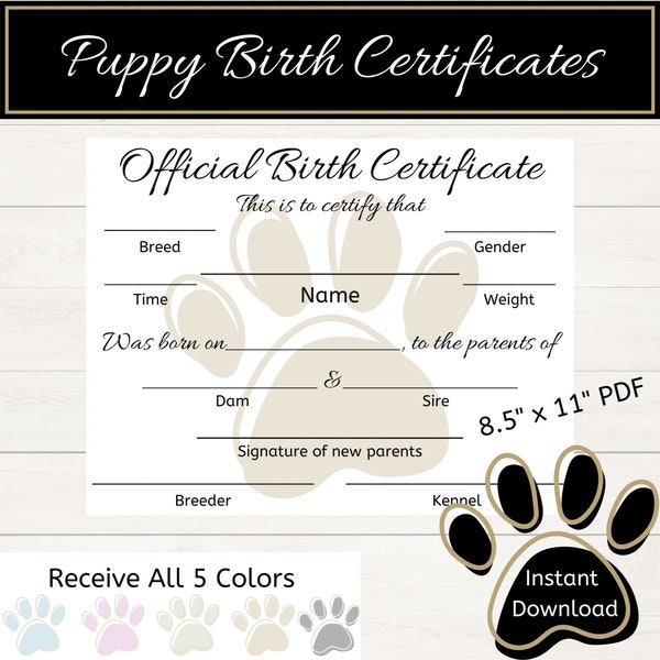Puppy Litter Record Template - Etsy