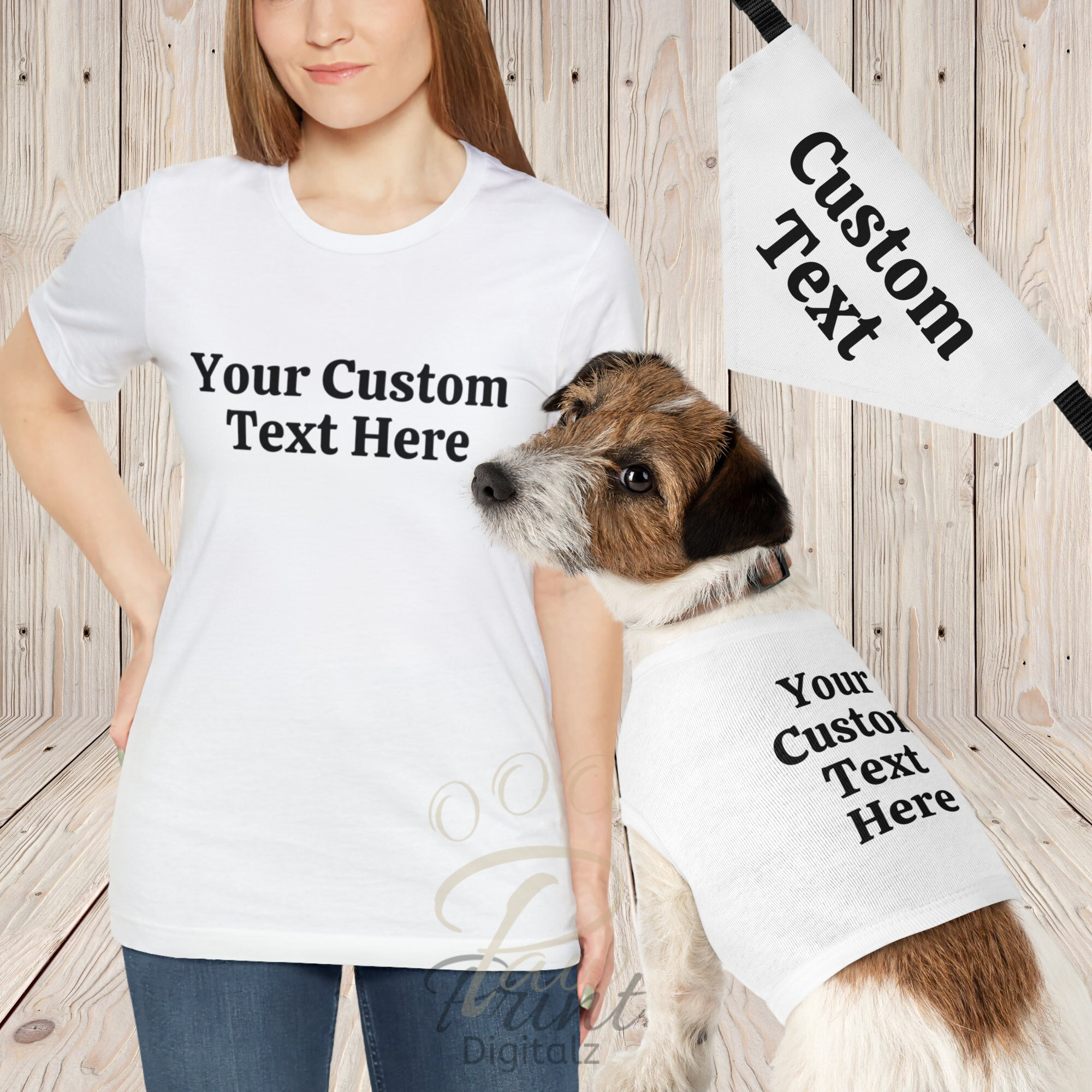 Custom Dog and Dog Dad Shirts Custom Text Dog Shirt Custom - Etsy