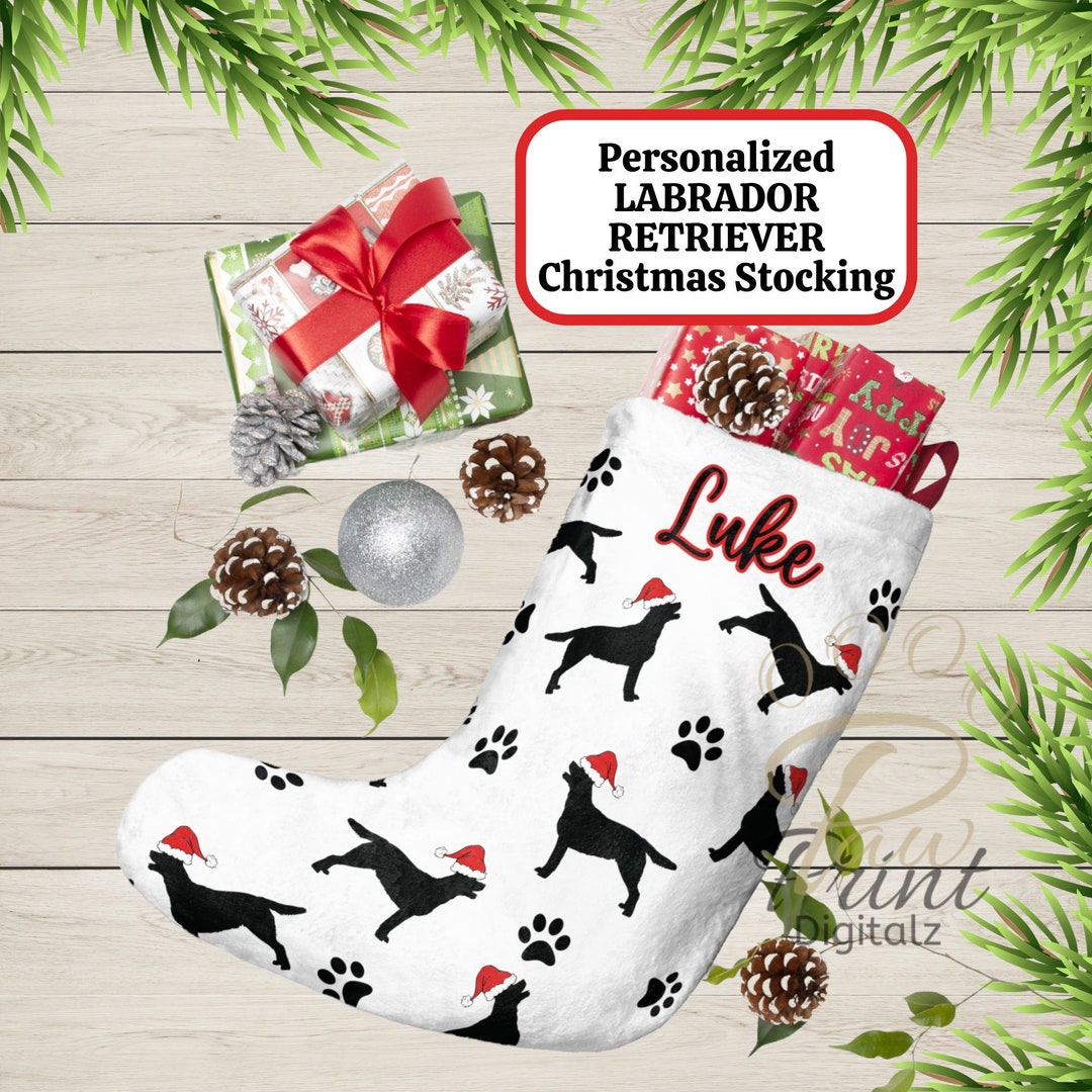 Personalized Labrador Christmas Stocking, Custom Pet Name Labrador ...