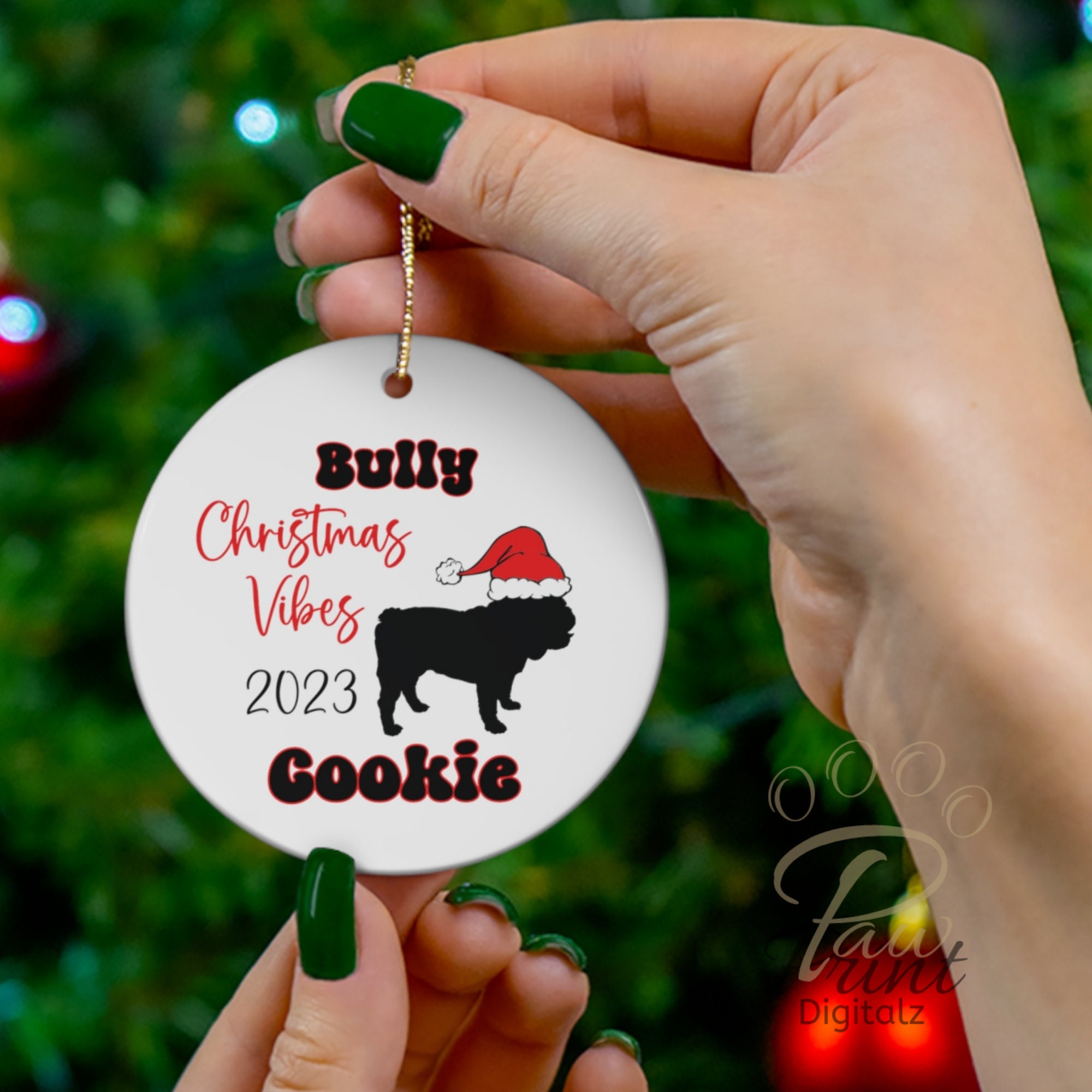 Personalized Bully Christmas Ornament Custom English Bulldog - Etsy
