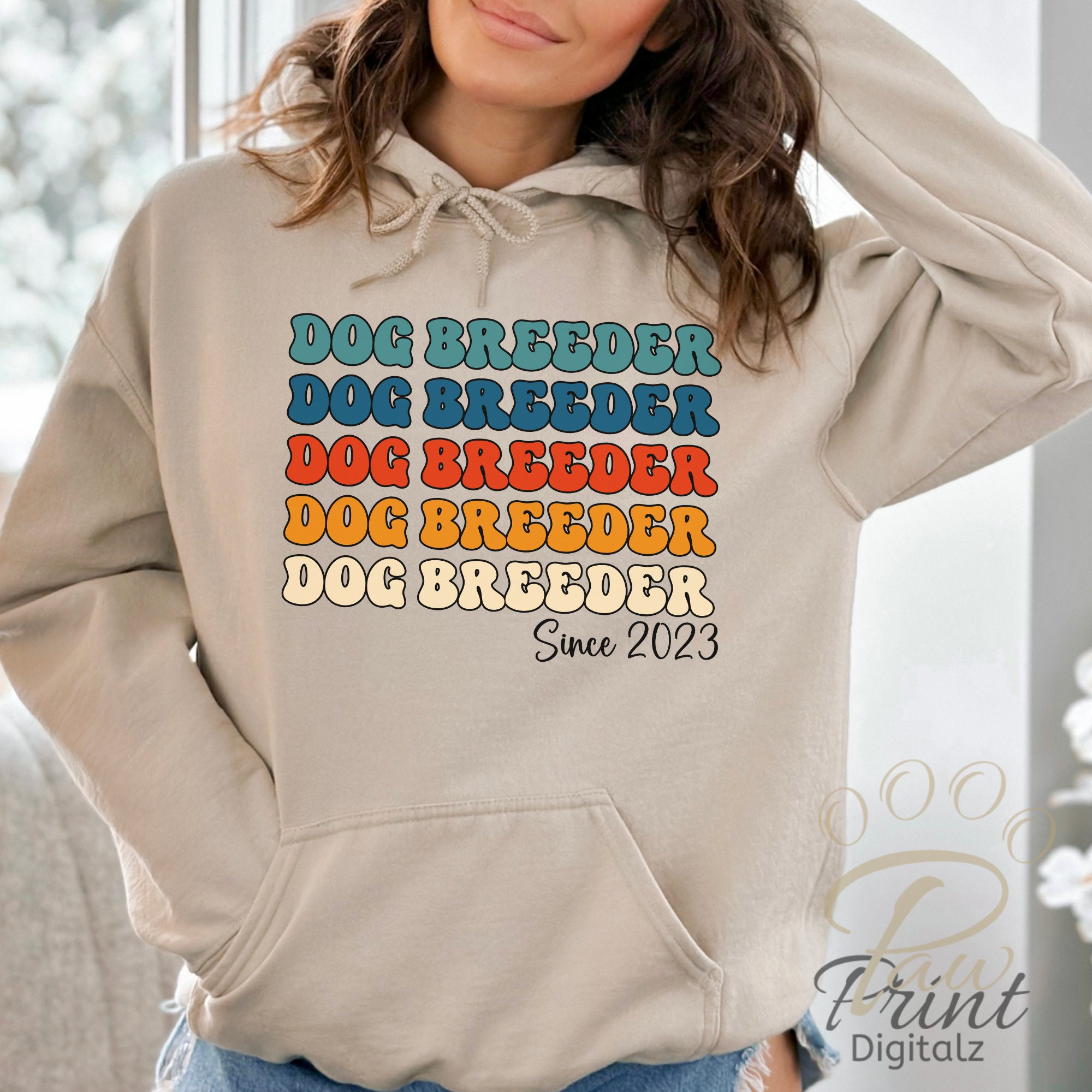 Retro Dog Breeder Since 2024 Custom Year Sweatshirt, Personalized Dog ...