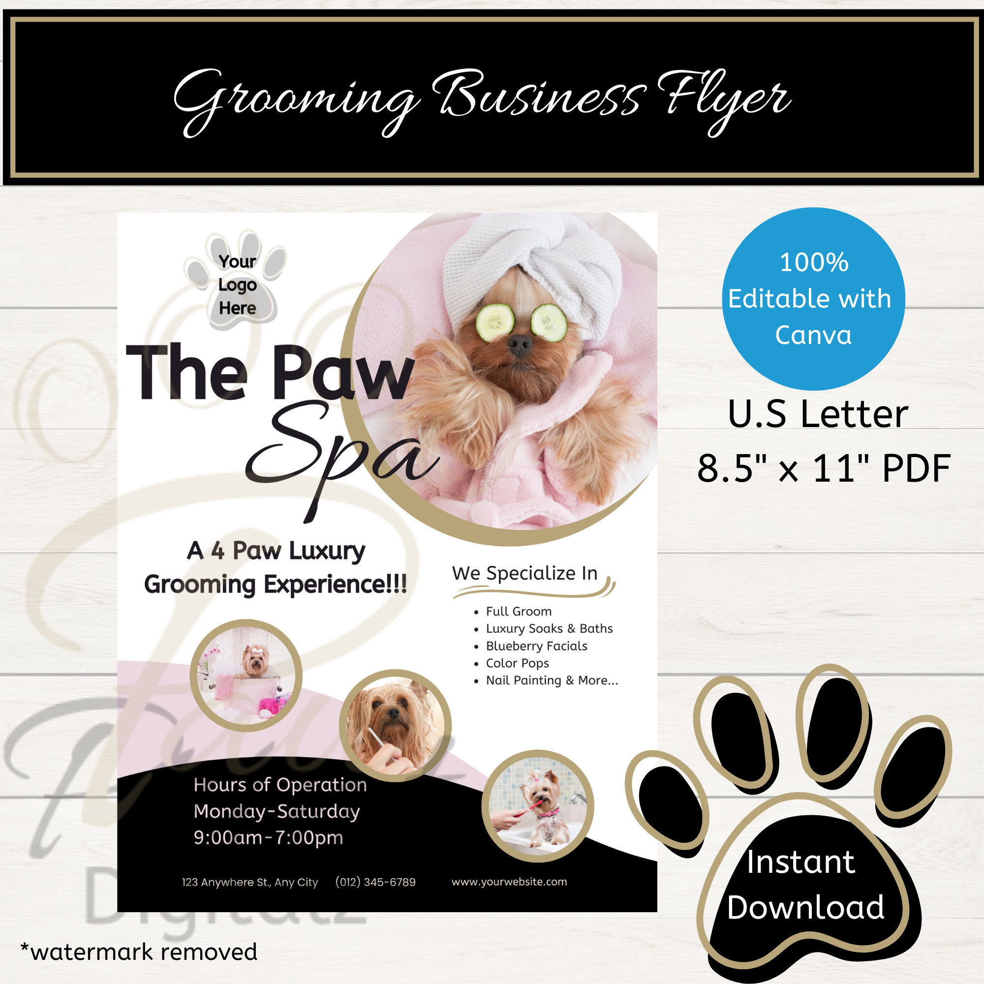Groomer Business Kit Complete Dog Grooming Bundle Dog Grooming Flyer ...