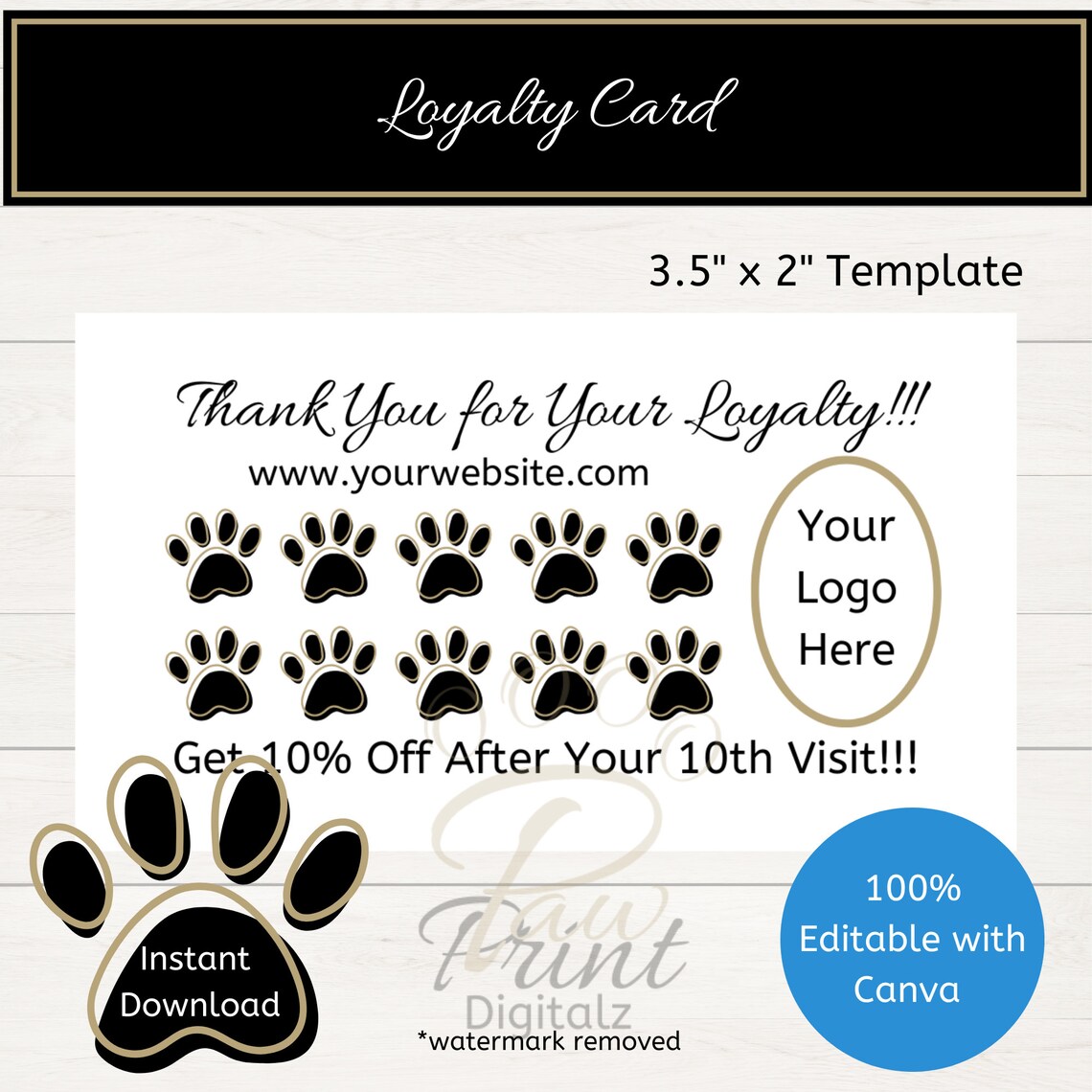 Pet Grooming Appointment Reminder Cards Grooming Loyalty Card Grooming ...