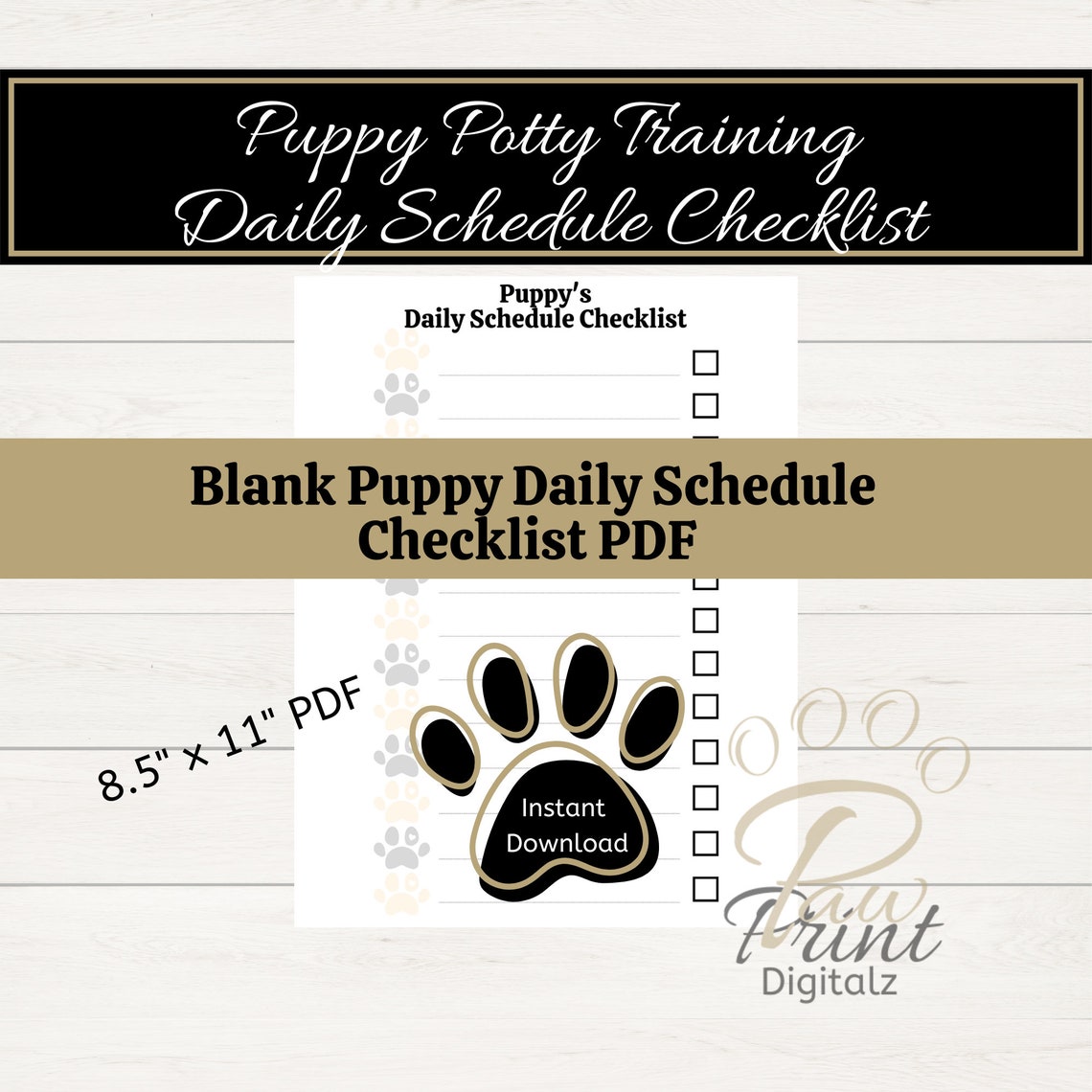 Potty Training Daily Schedule Puppy Training Checklist Printable PDF ...