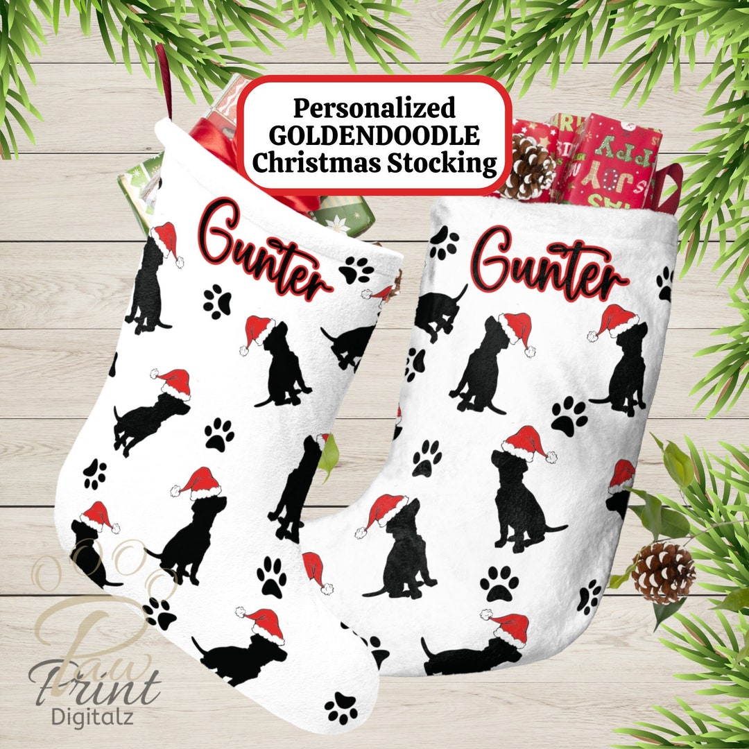 Personalized Goldendoodle Stocking Christmas, Custom Name Doodle Gift ...