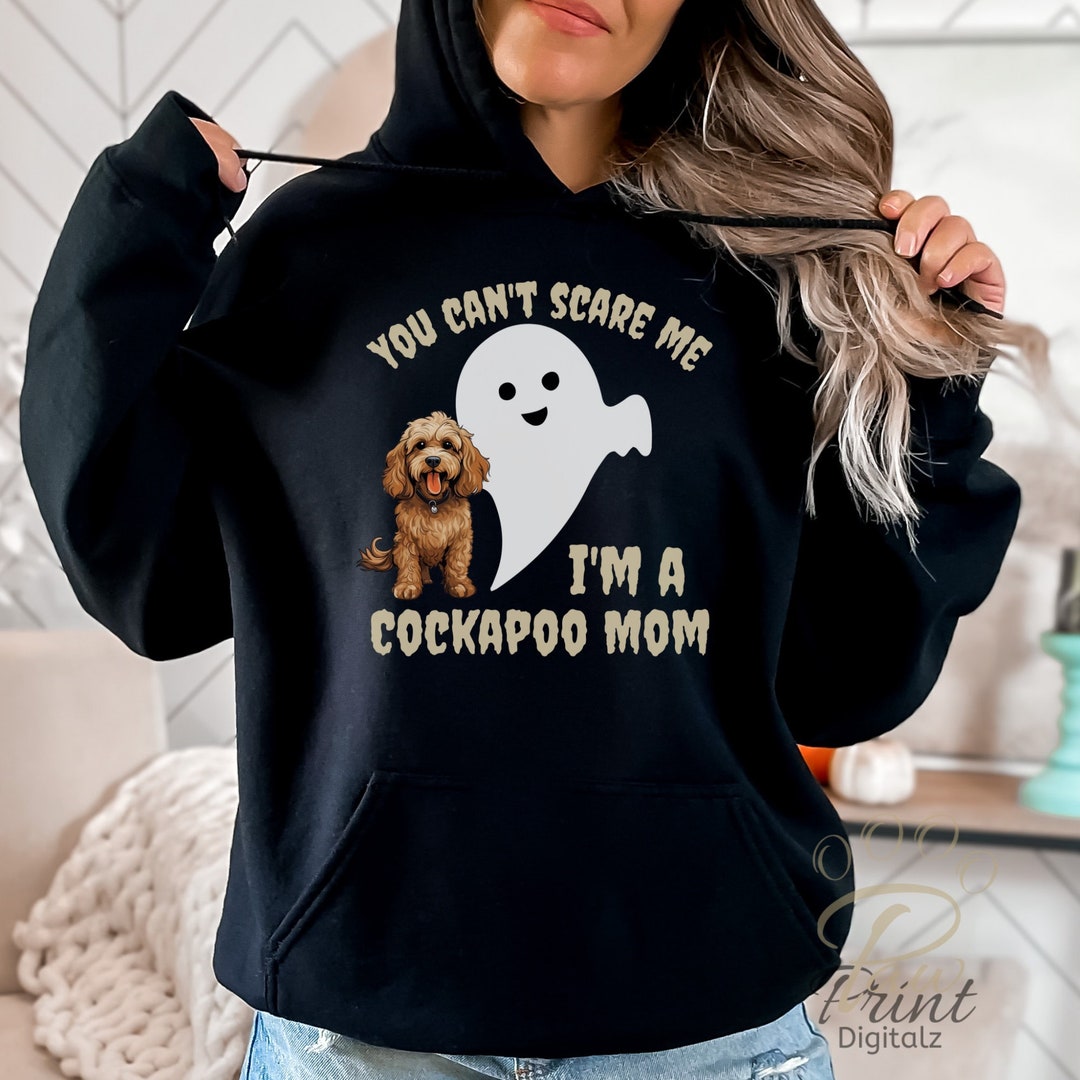 Cockapoo Mom Ghost Hoodie Halloween, Cute King Charles Spaniel Poodle ...