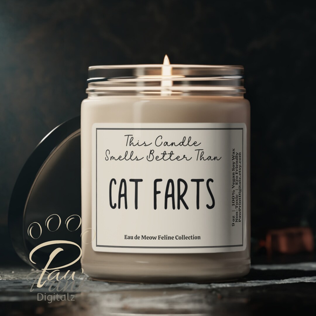 Snarky Stink Cat Fart Candle Gift, Scented Natural Vegan Soy Candle ...