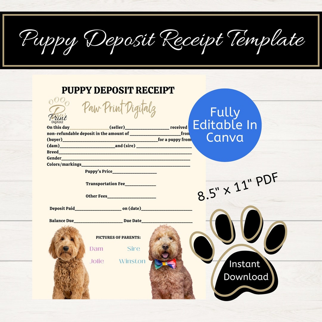 Puppy Purchase Receipt Template Receipt Template for Breeders Starter ...