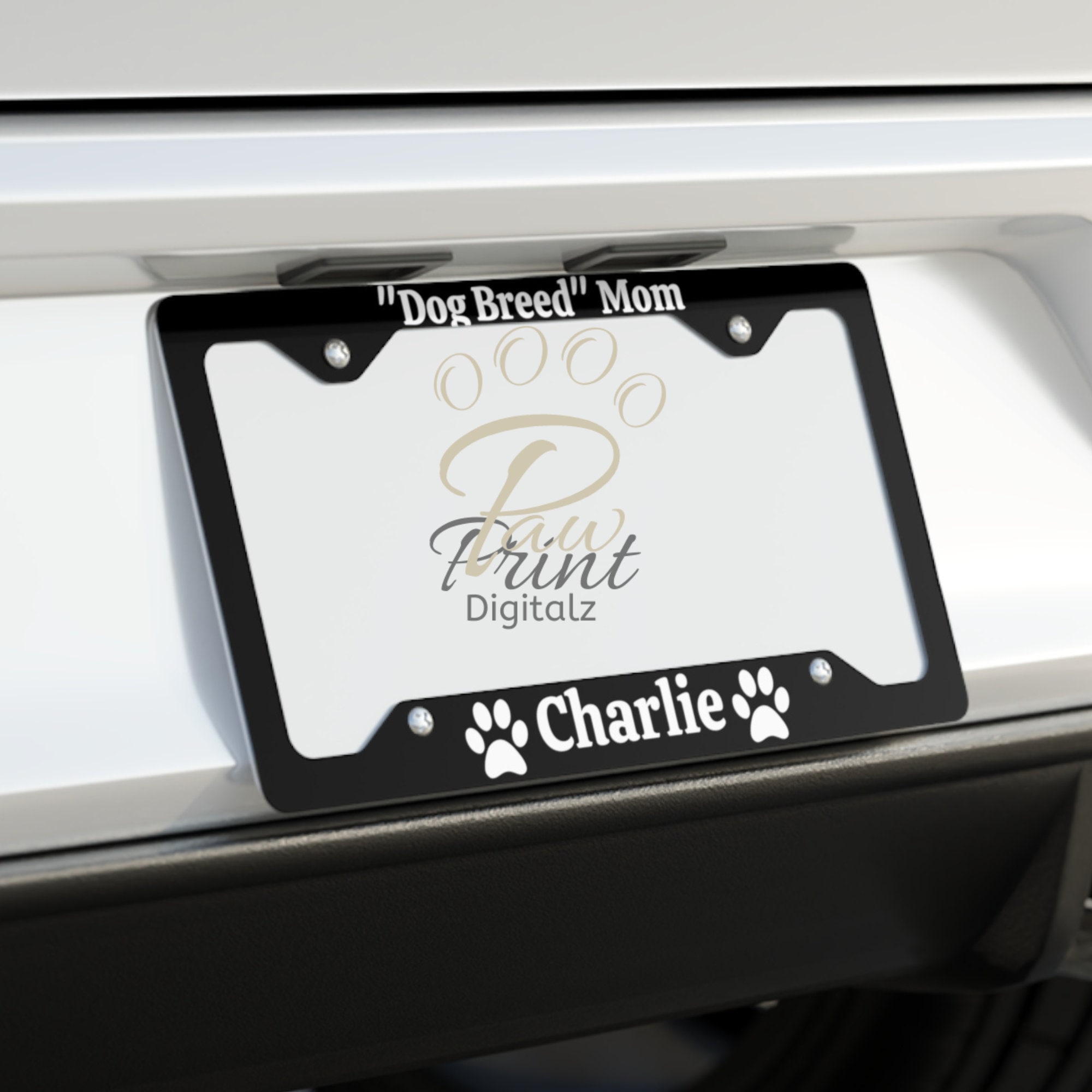 Personalized Dog Mom License Plate Frame, Custom Dog Breed License ...