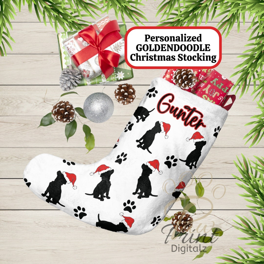 Personalized Goldendoodle Stocking Christmas, Custom Name Doodle Gift ...