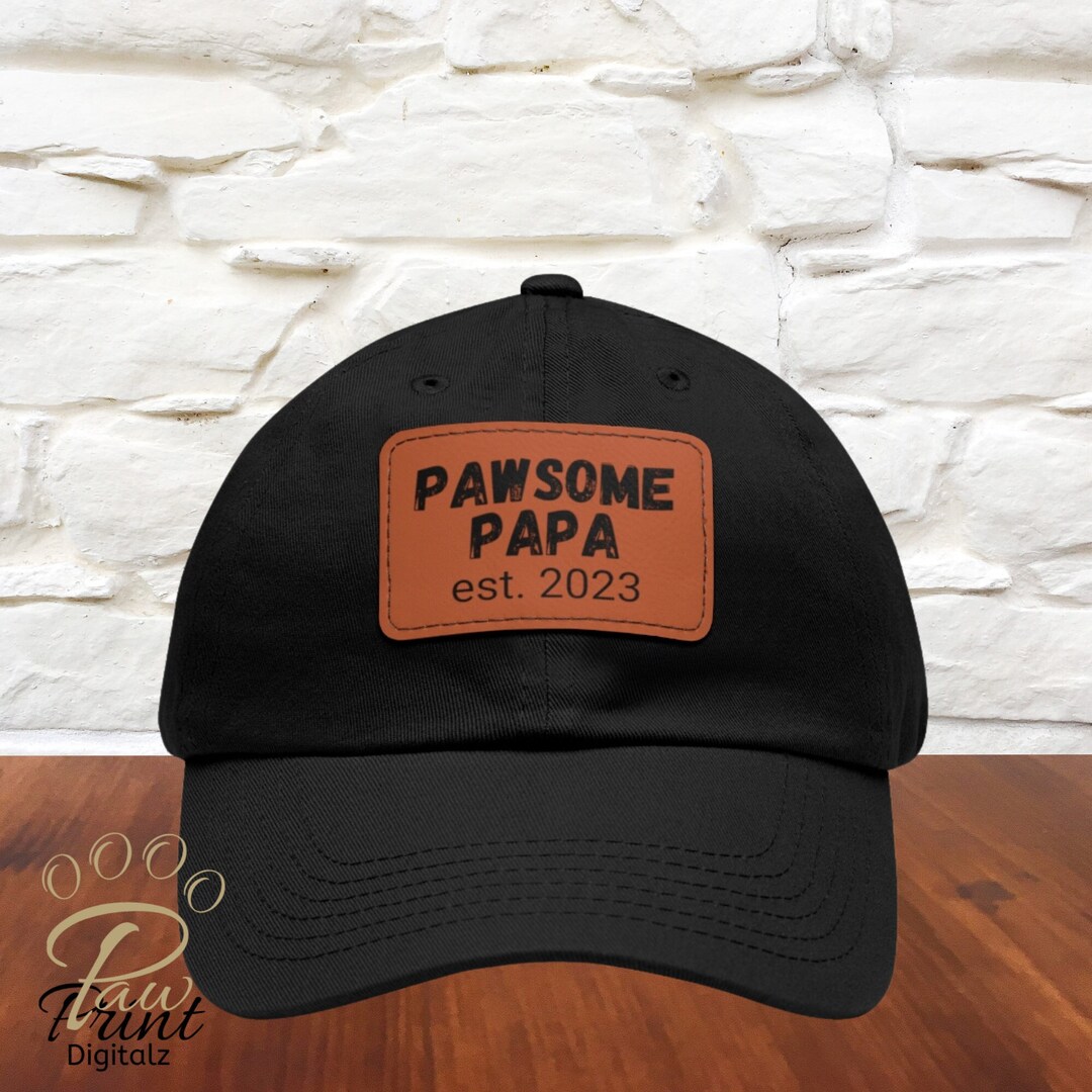 Pawsome Papa Hat Gift Established 2024 Personalized Year Dad Hat Father ...