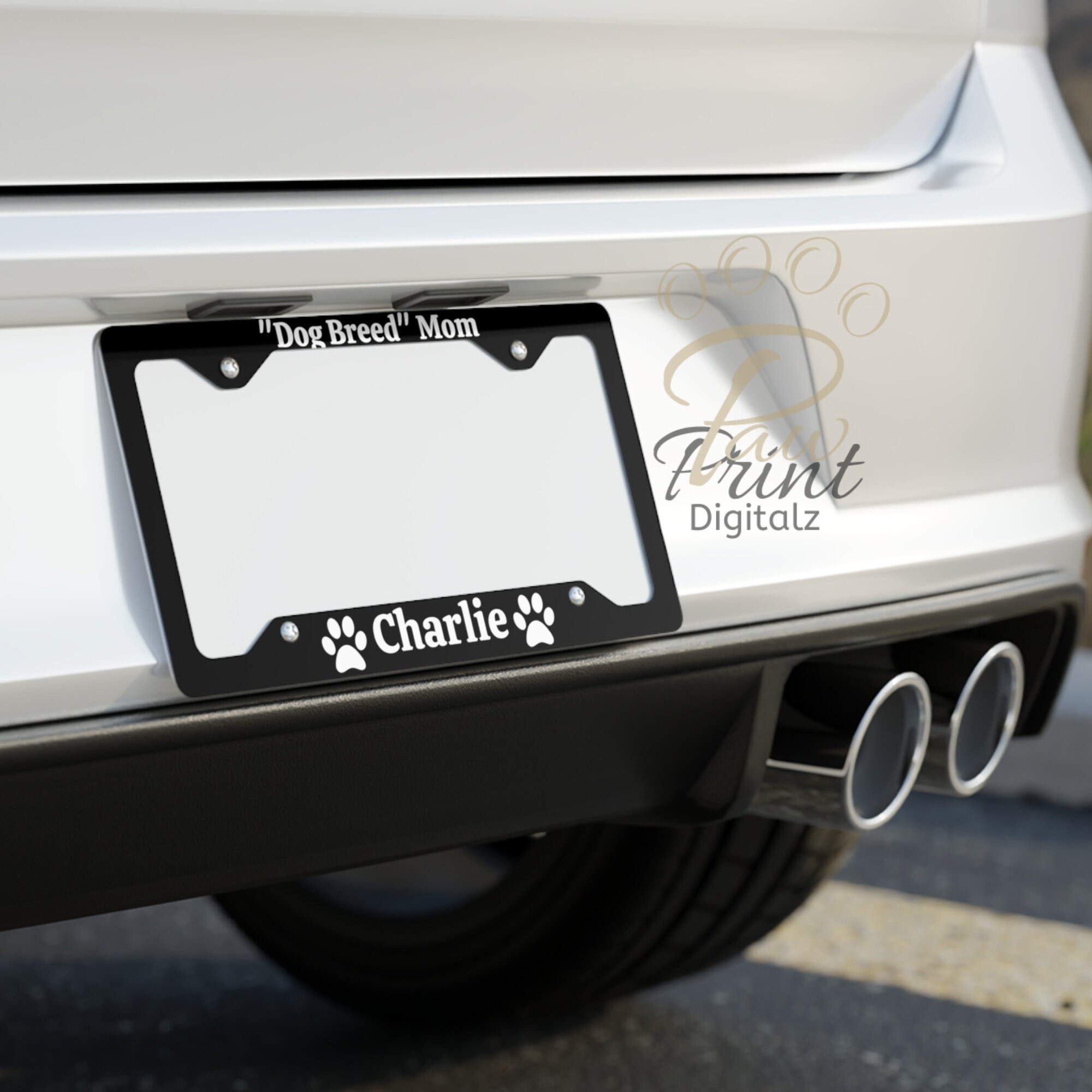 Personalized Dog Mom License Plate Frame, Custom Dog Breed License ...