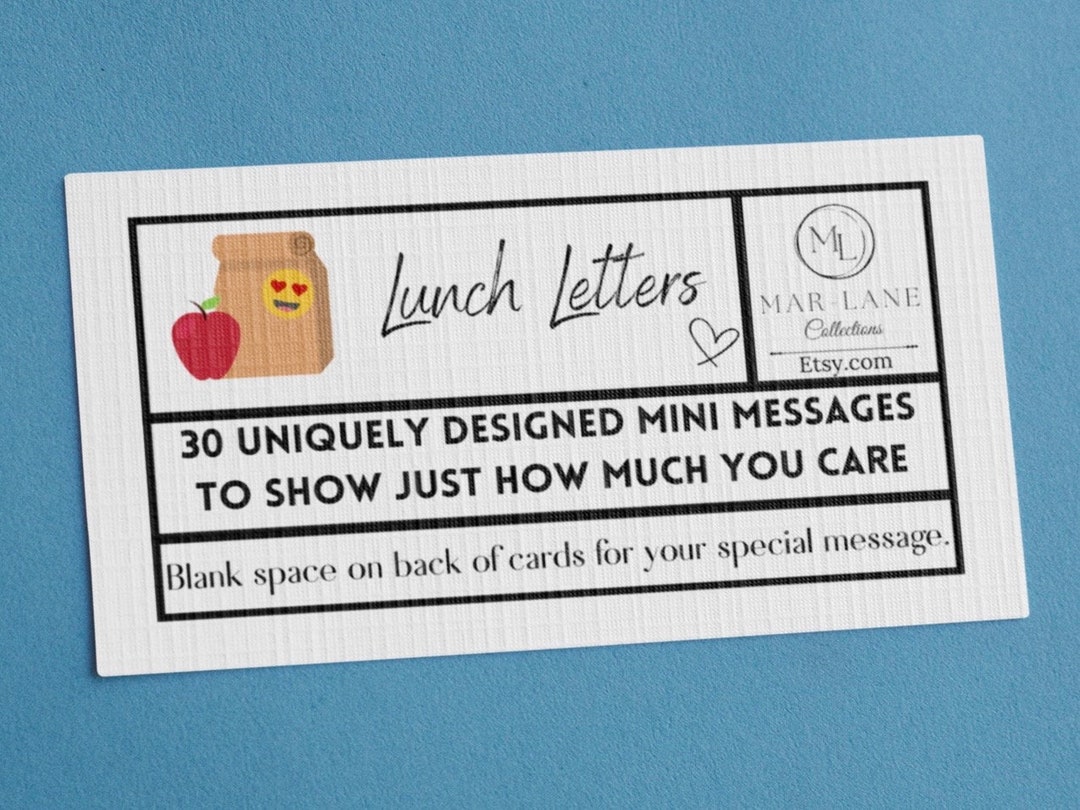 Personalizable Lunch Box Notes for Kids Back to School Motivation ...