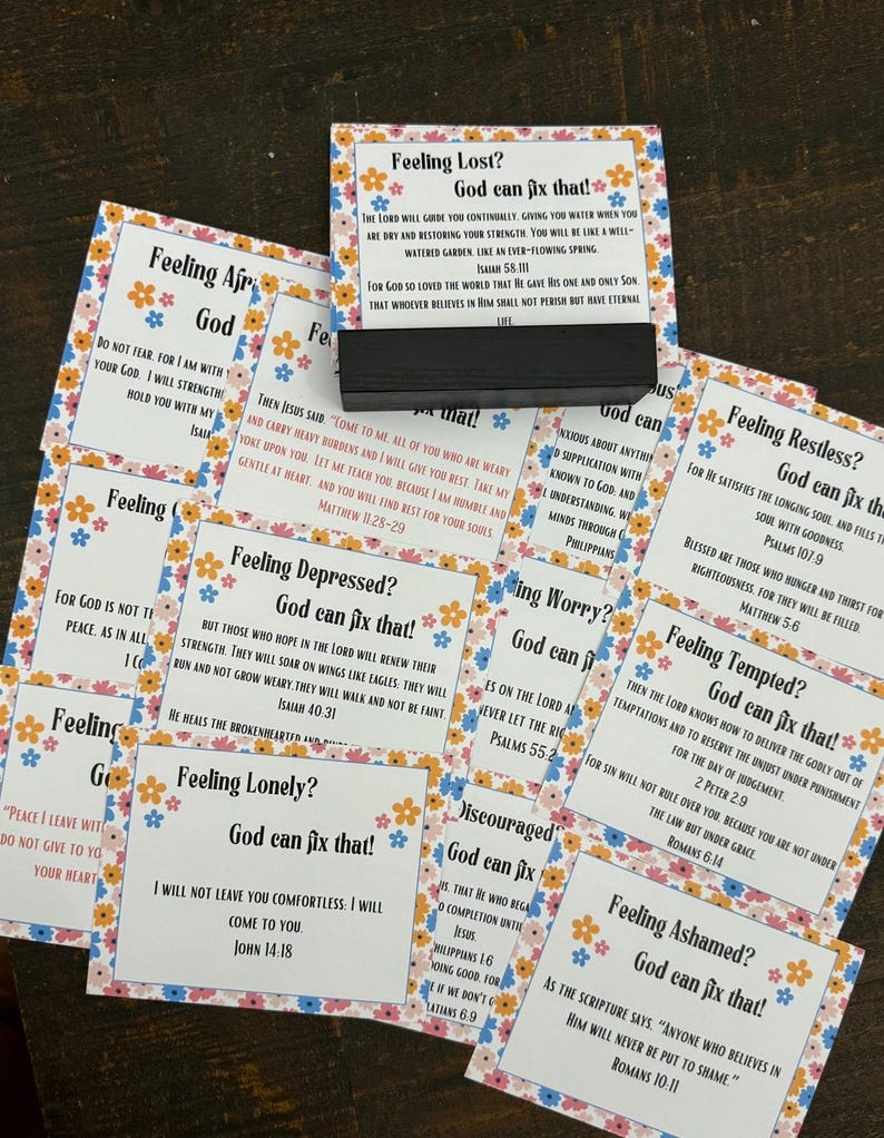 Scripture Cards for Self Care Motivation Cards for Encouragement for ...