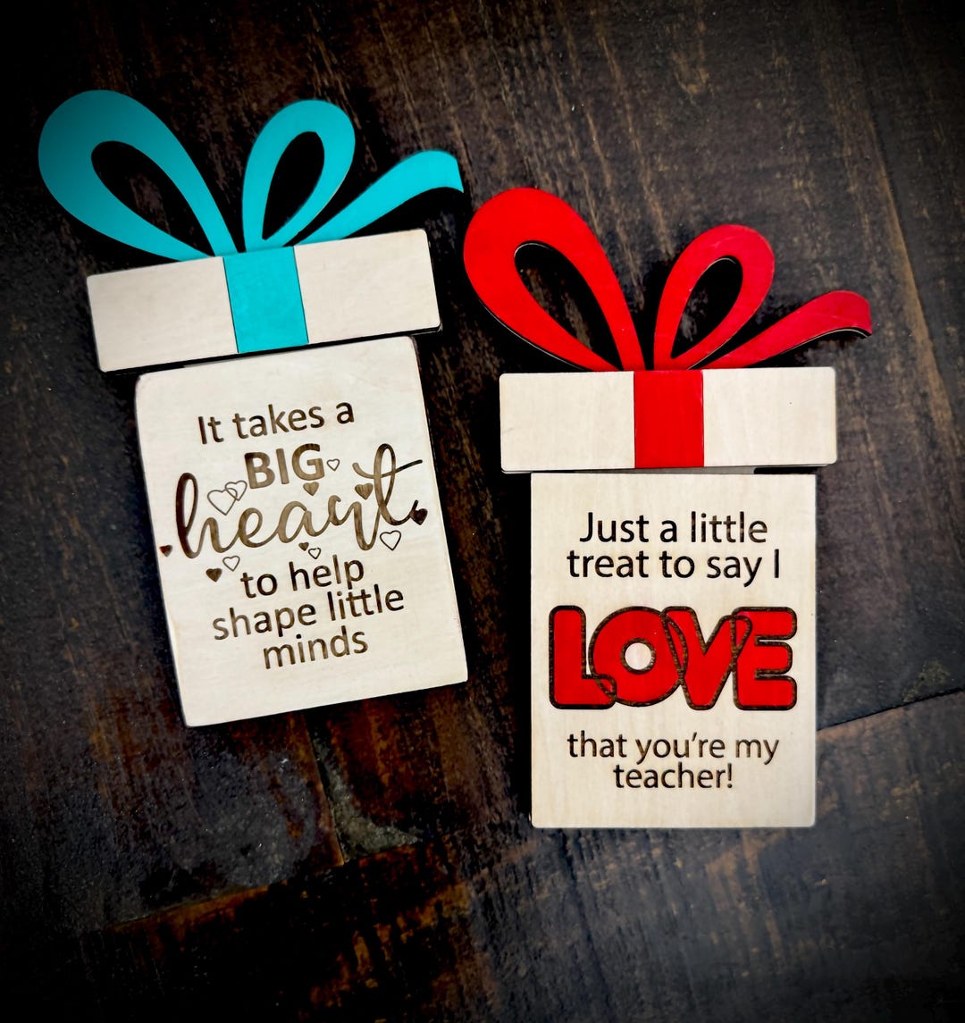 Custom Wood Teacher Valentines Day Gift Card Holder for Him ...