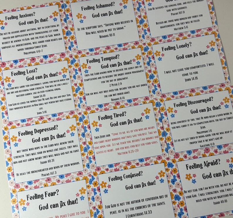 Scripture Cards for Self Care Motivation Cards for Encouragement for ...
