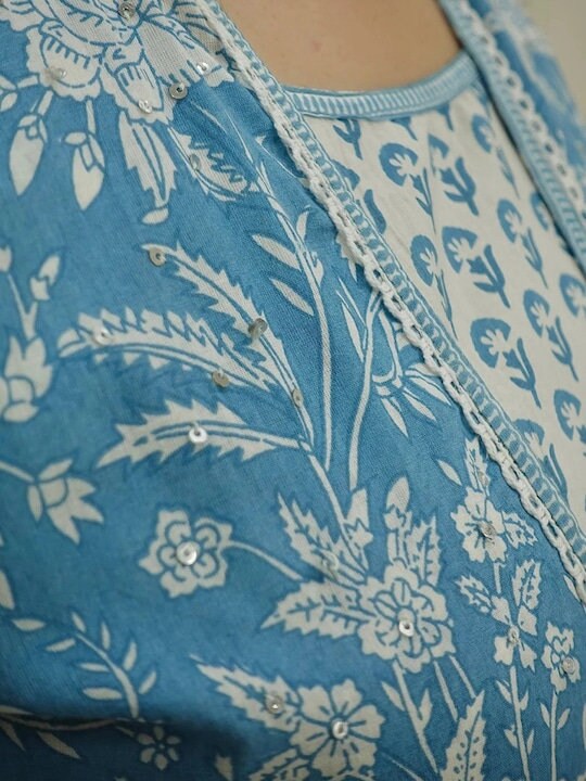 Hand Block Print Kurta Set Cotton Kurta & Trouser With Duptta Anarkali ...