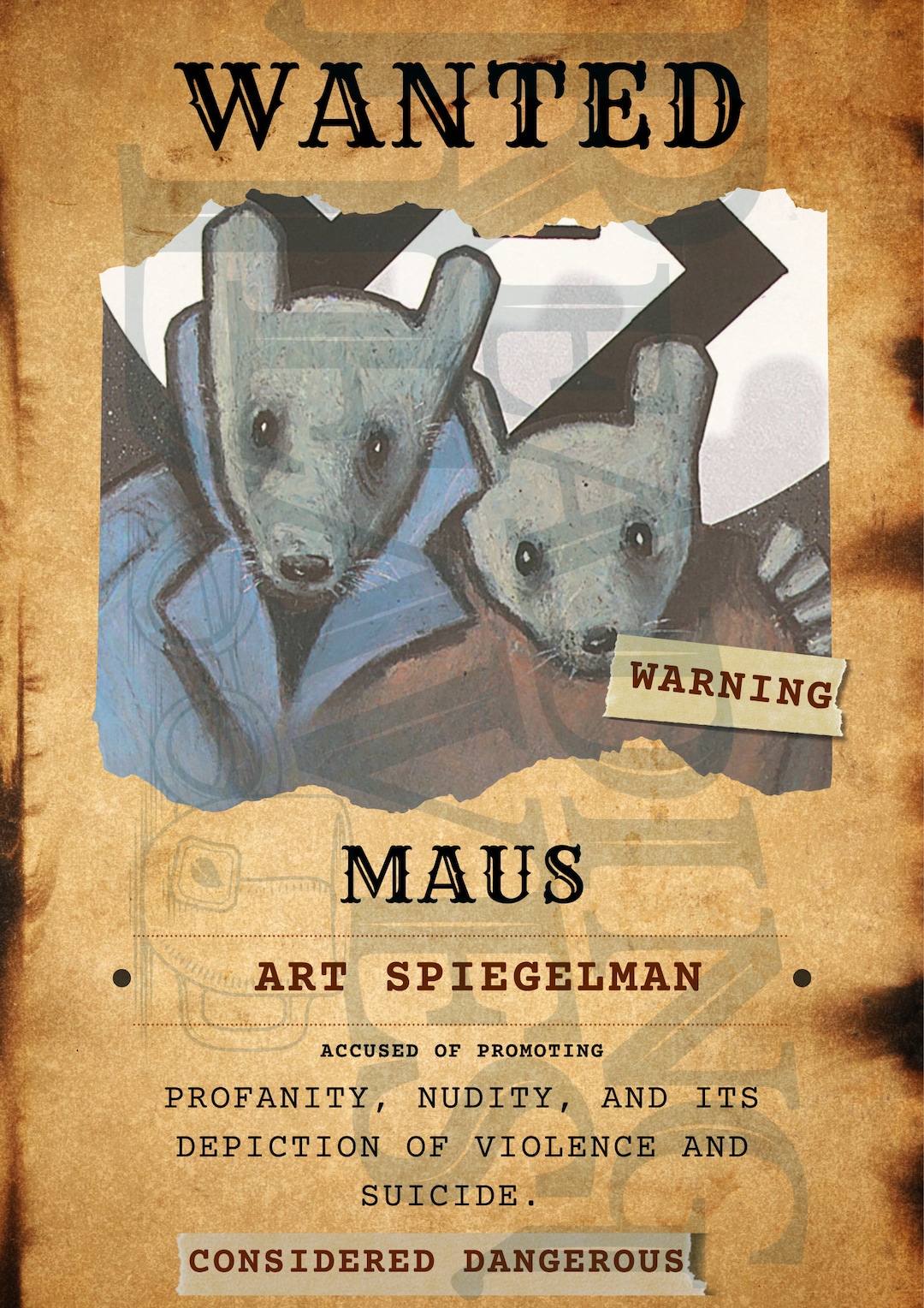 Maus by Art Spiegelman Wanted Poster PDF & PNG - Etsy