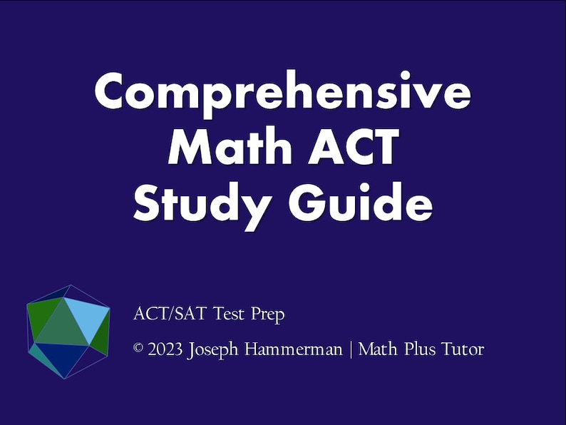 Comprehensive Math Act Study Guide Etsy