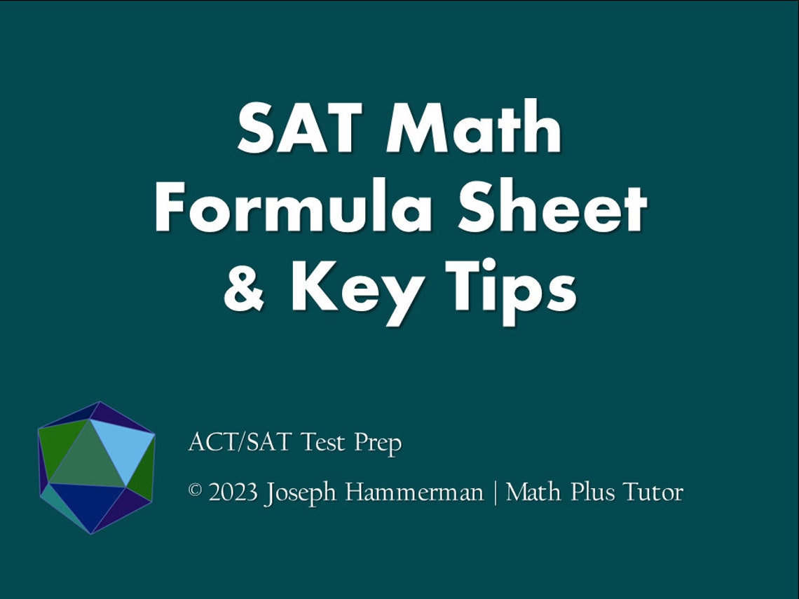 SAT Math Formula Sheet & Key Tips - Etsy