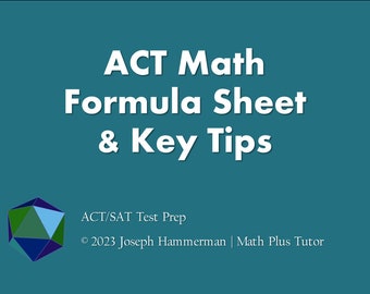 SAT Math Formula Sheet & Key Tips - Etsy