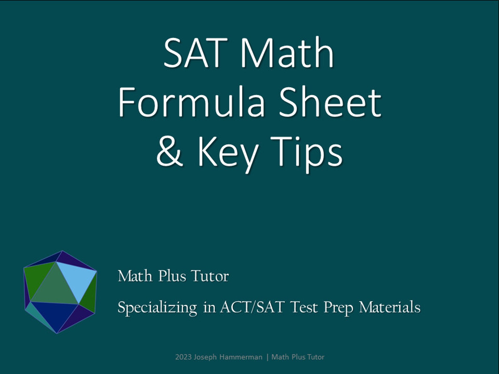 SAT Math Formula Sheet & Key Tips - Etsy