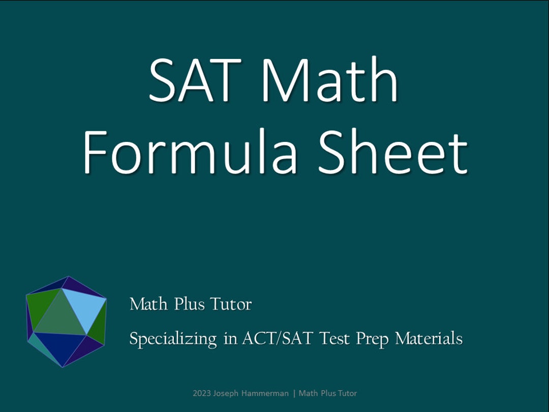 SAT Math Formula Sheet & Key Tips - Etsy