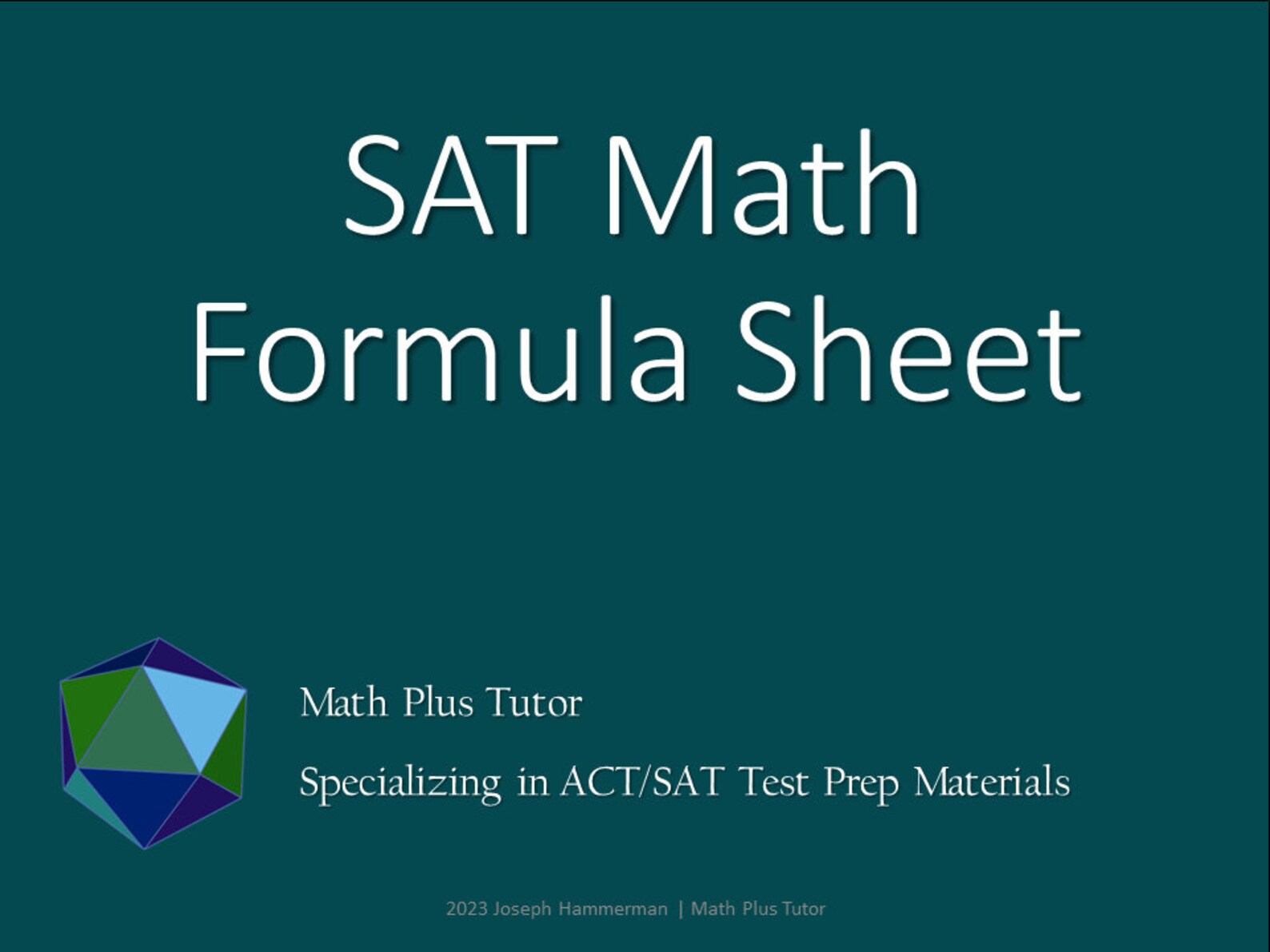 SAT Math Formula Sheet & Key Tips - Etsy
