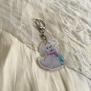 Cute Plushie Dog Acrylic Keychain | Kawaii Toy Puppy Charm | Fun ...