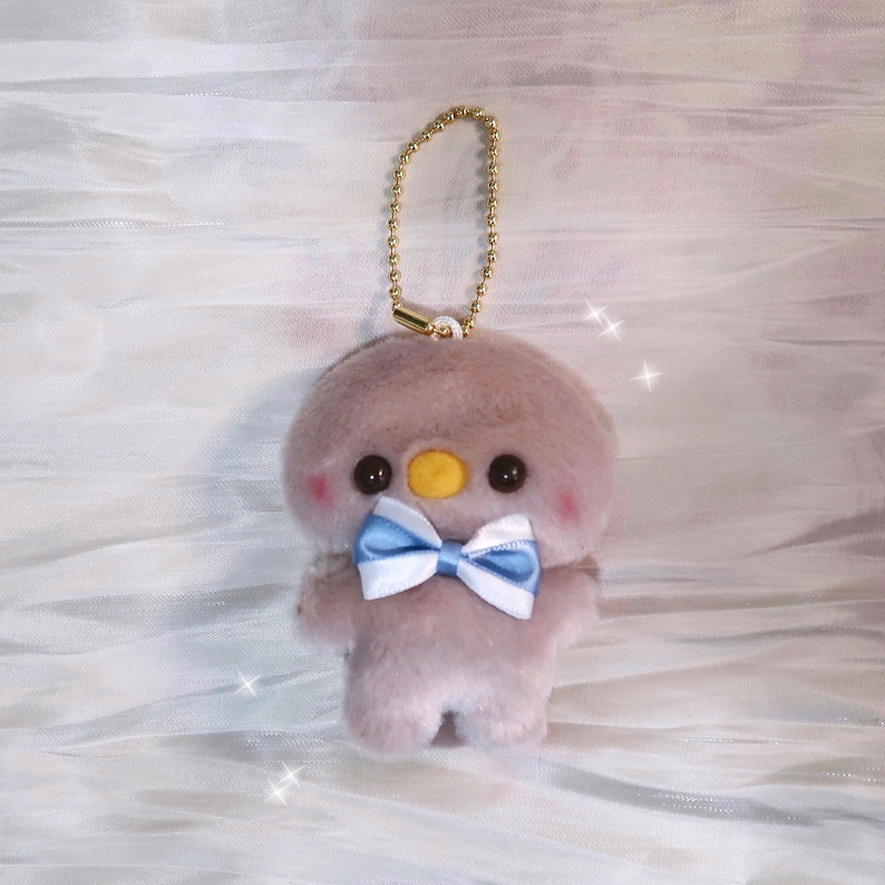 Kawaii Cute Fluffy Duck Keychain Blushing Animal Plushie - Etsy