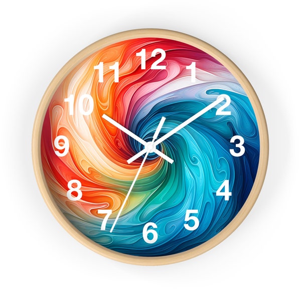 Rainbow Wall Clock - Etsy