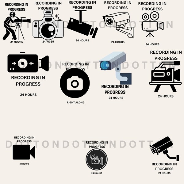 Recording in Progress Sign - Etsy