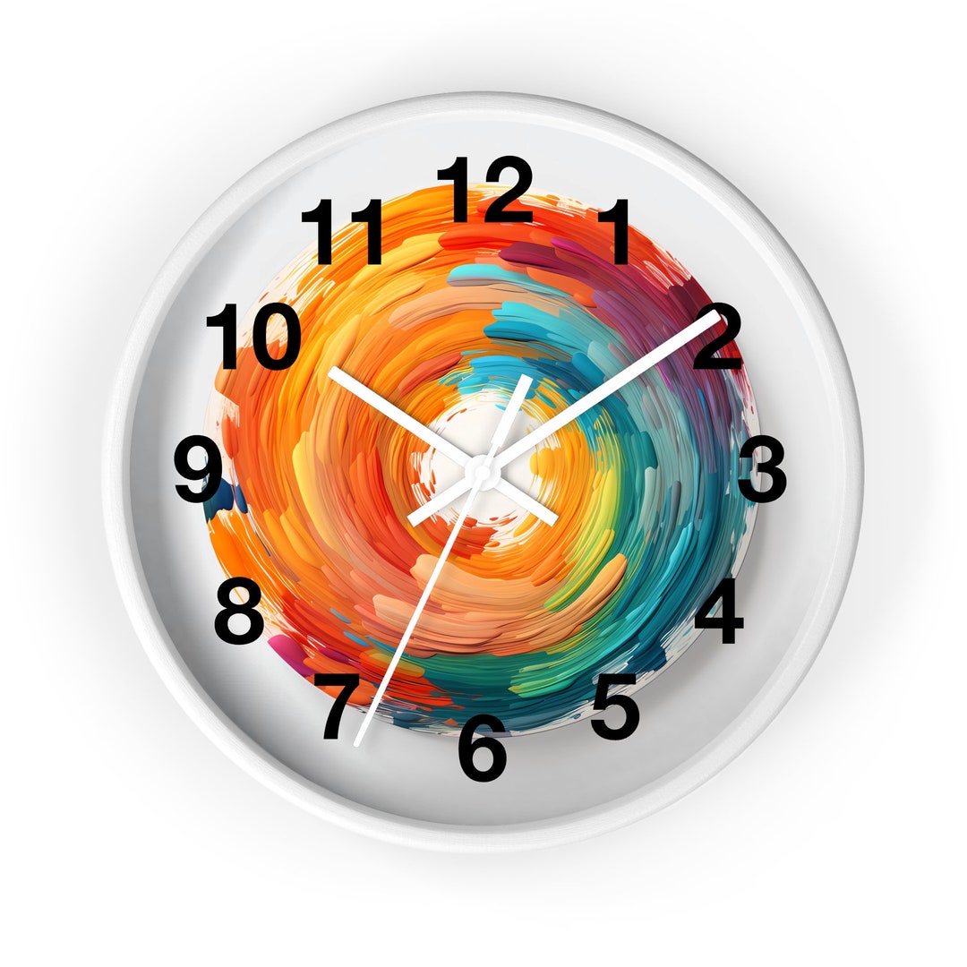 Wall Clock Whirlpool Colored Rainbow Positive Energy Home, House, Gift ...
