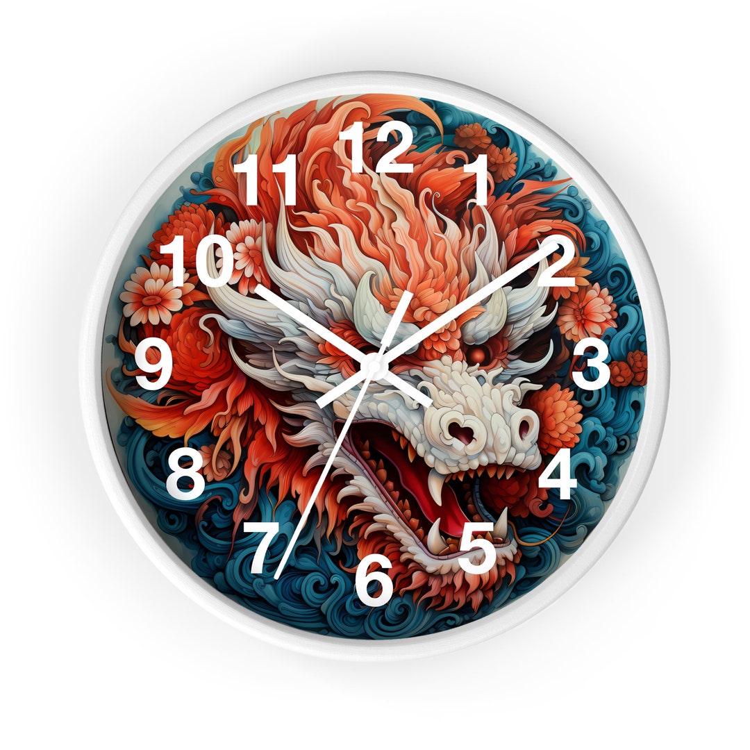 Wall Clock Day of the Dead Dragon Head Big China Anime Style - Etsy