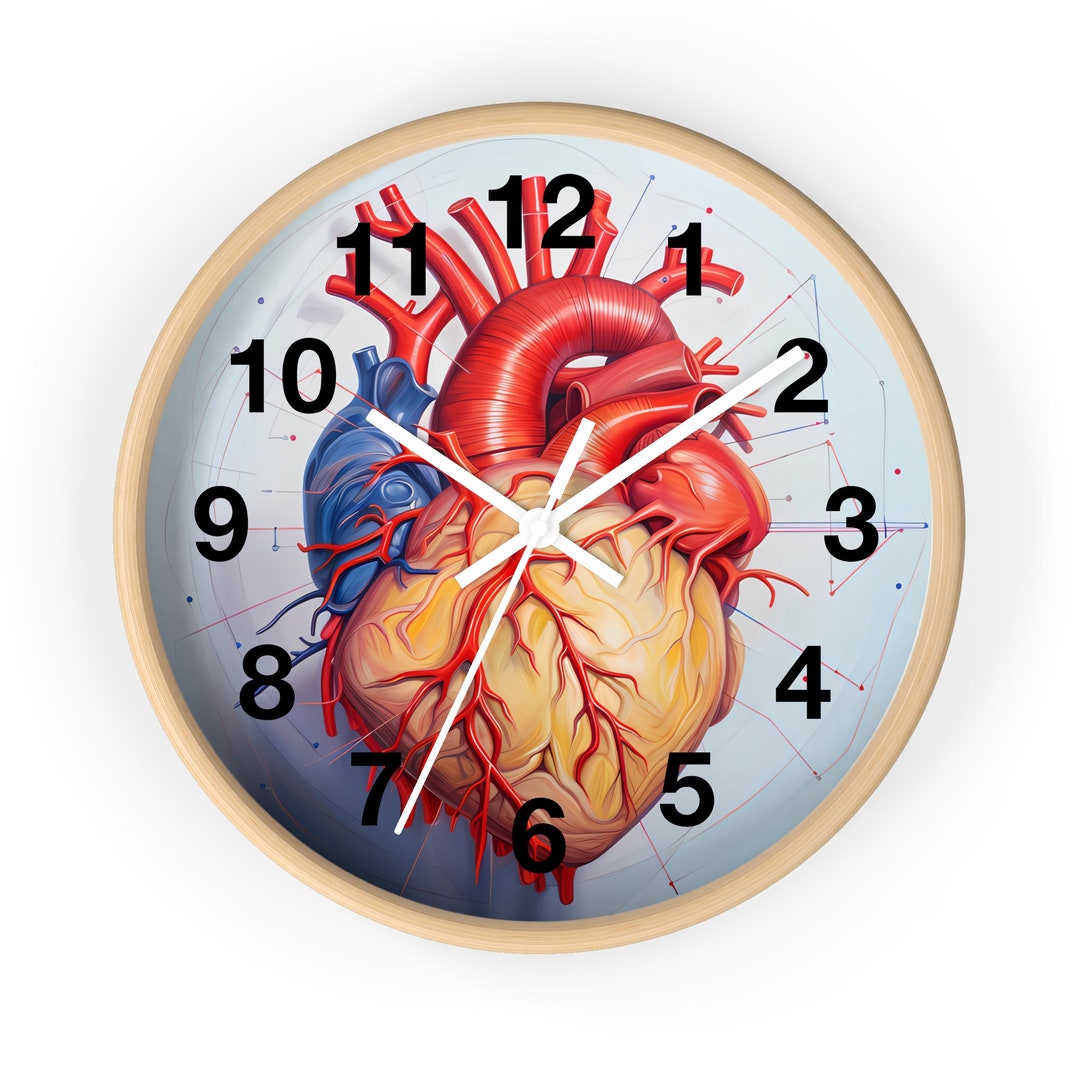 Wall Clock 3D Heart Circulatory System Cartoon Style Doctor Nurse ...